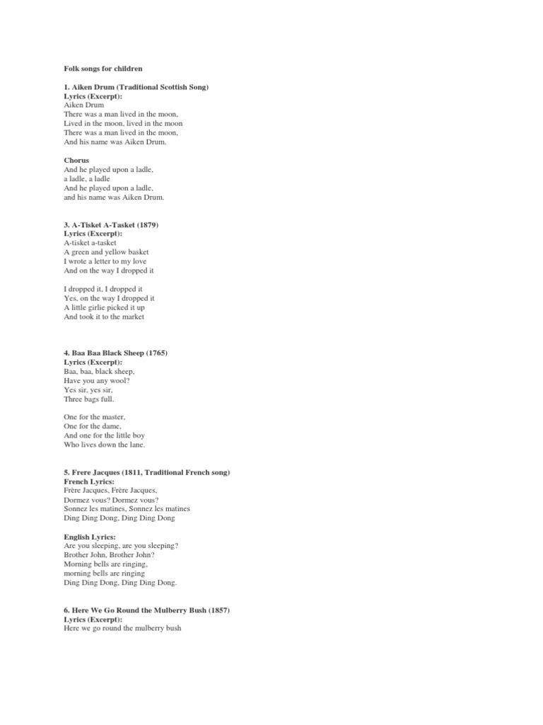 English Songs Lyrics For Students