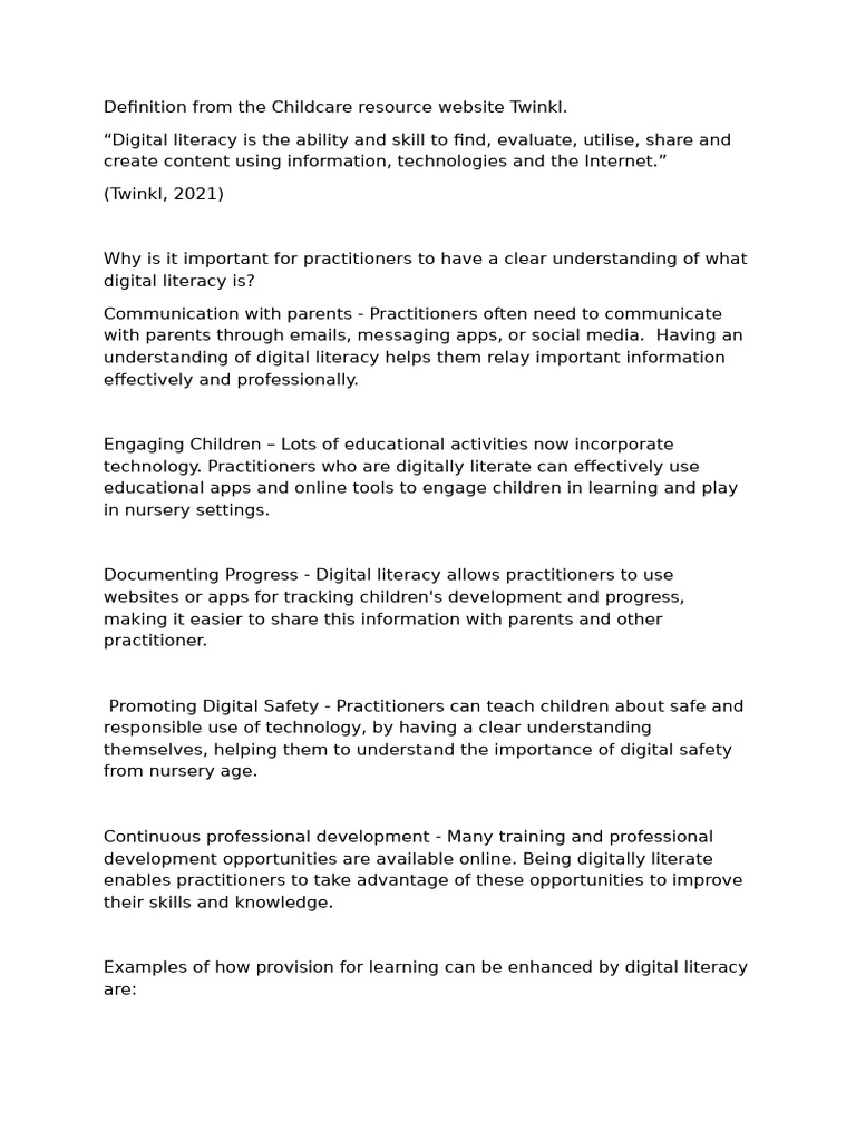 Reading Notes Digital Literacy | PDF | Learning | Human Communication