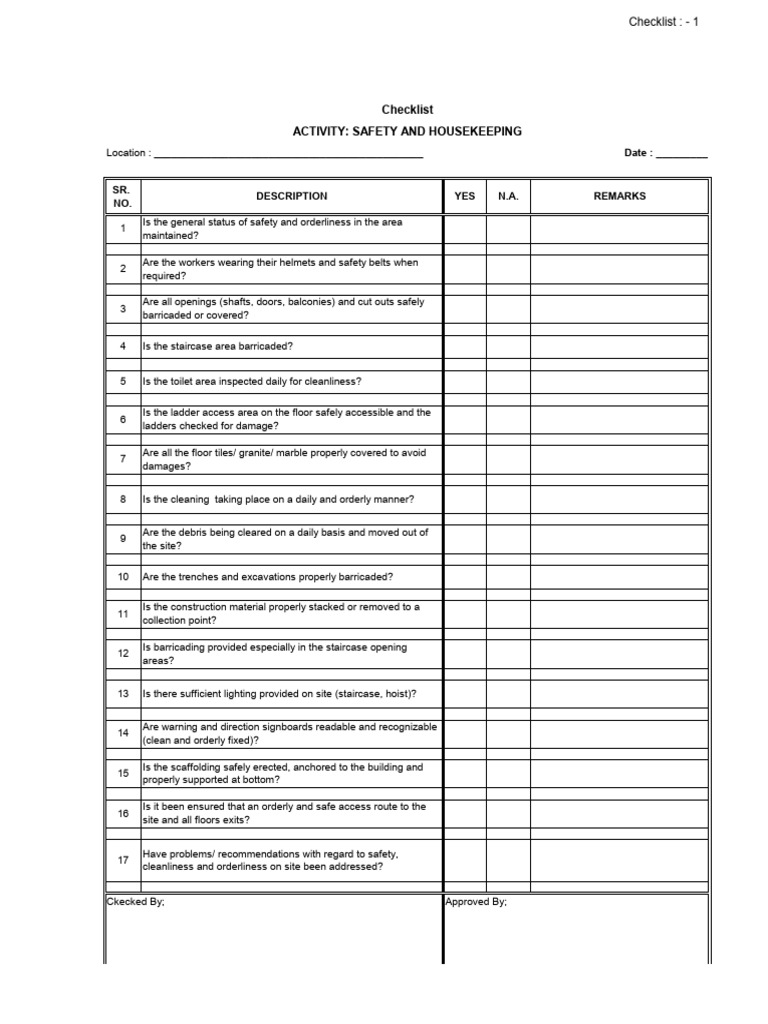 Every Activites Checklists - 14 | PDF | Concrete | Masonry