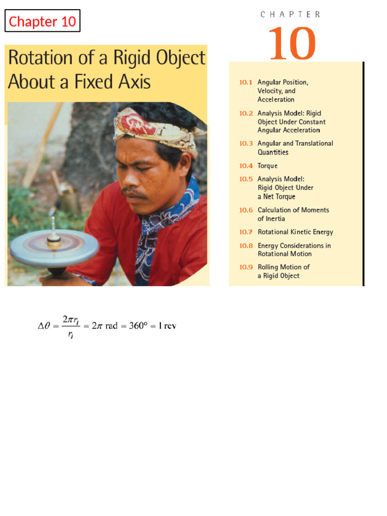 Chapt 10-Rotation of A Rigid Object | PDF