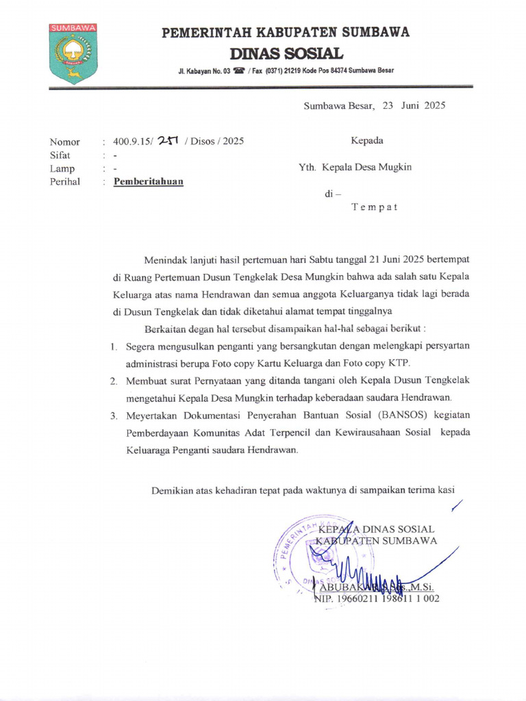 Surat Pemberitahuan | PDF