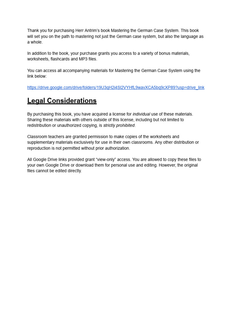 Mastering the German Case System Read Me | PDF