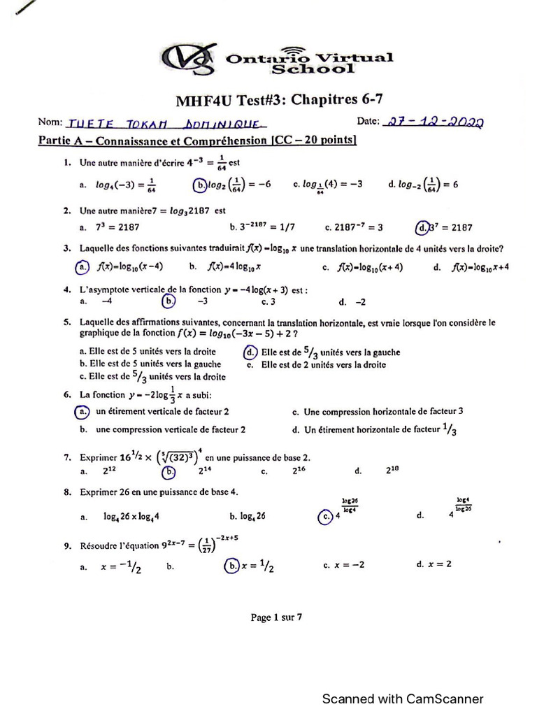 Unité 3 Test V3 | PDF