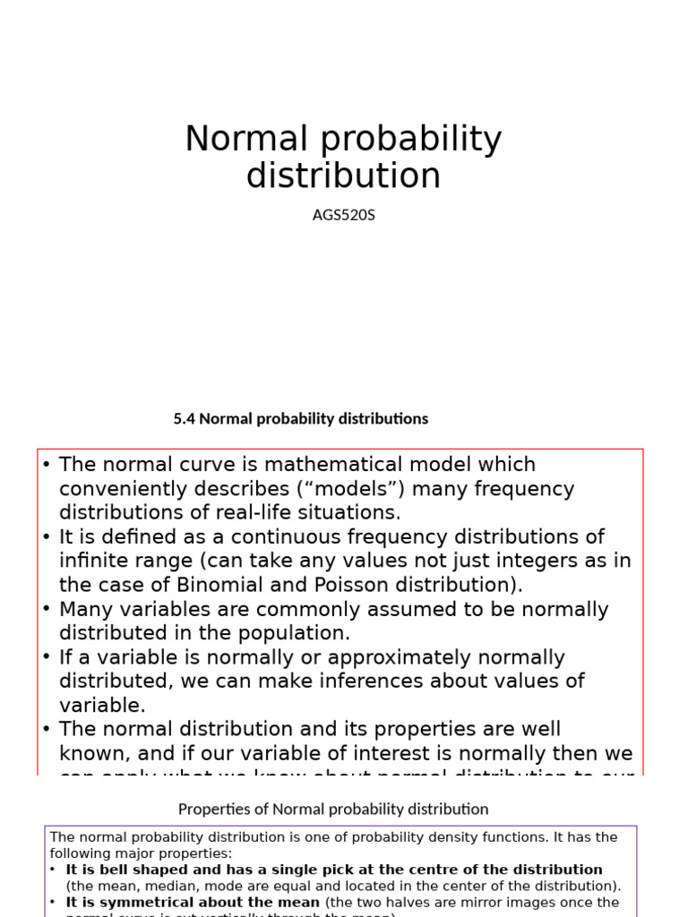 Normal Probability Distribution | PDF | Normal Distribution ...