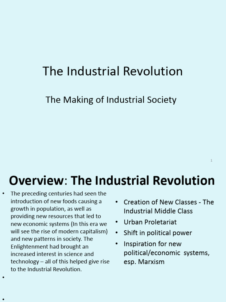 LECTURE Industrial Revolution | PDF | Industrial Revolution | Cost Of ...