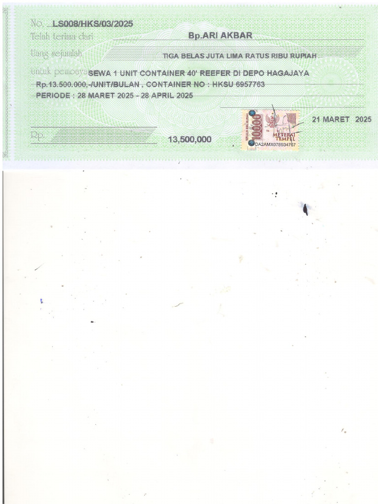 Kwitansi BP - Ari Akbar Ls008-1 | PDF