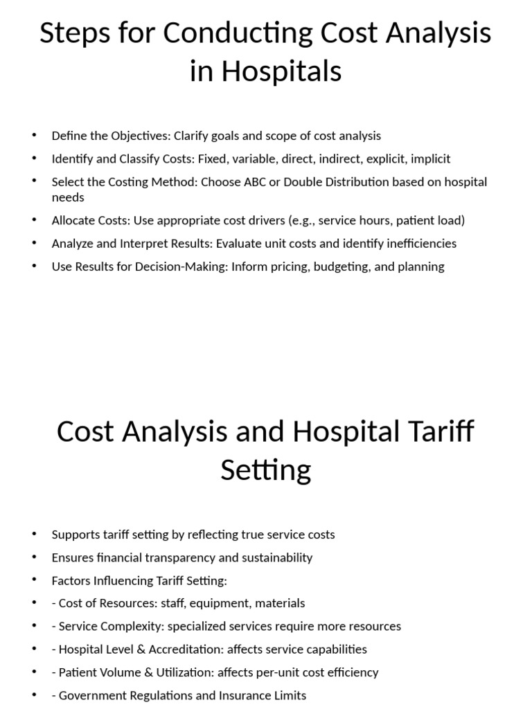 Hospital Cost Analysis Steps Guide | PDF