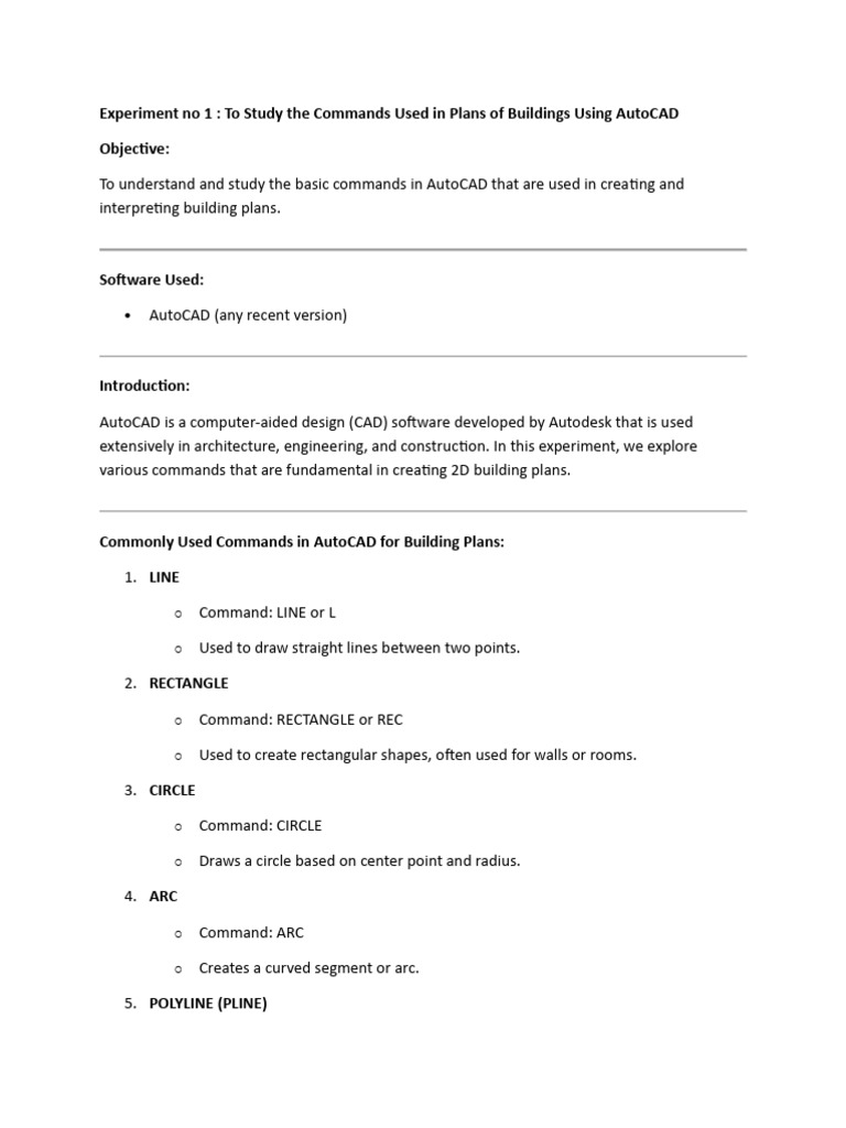 Auto Cadd Experiment PDF | PDF | Structural Analysis | Auto Cad