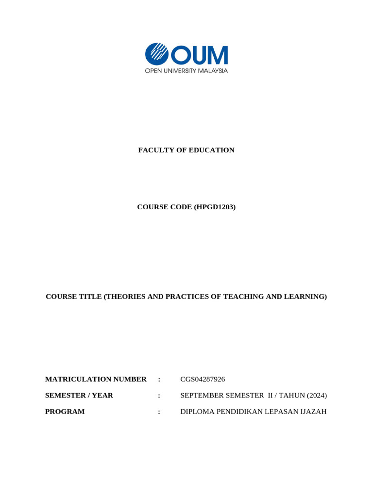 Assignment Theories and Practices Final | PDF | Constructivism ...