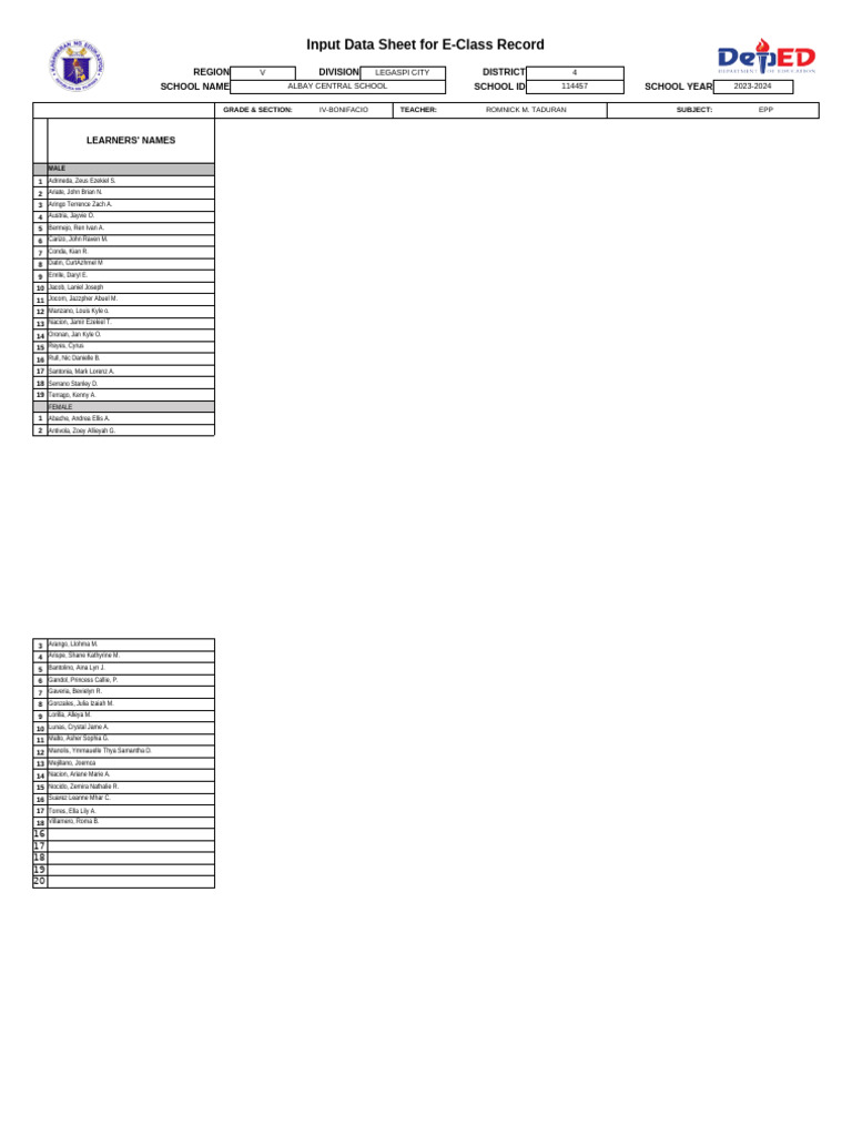 Epp Bonifacio 2023 2024 4th Grading | PDF