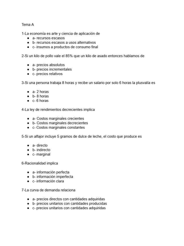 Examen Eco Preguntas y Respuestas | PDF | Oferta y demanda | Economias