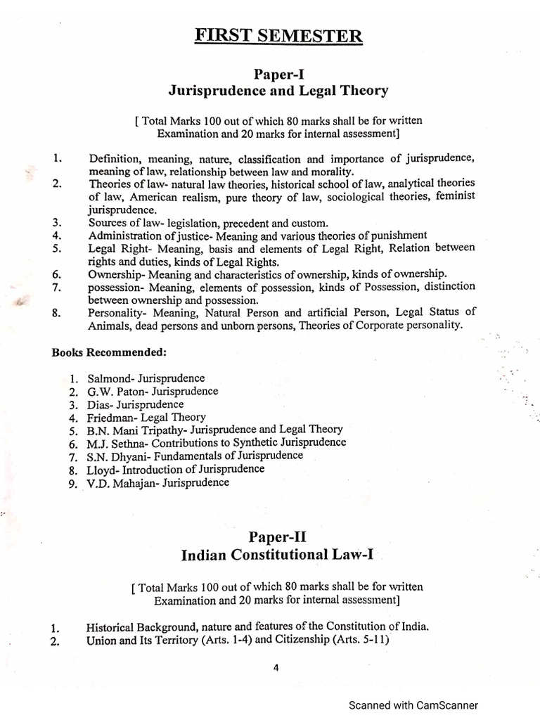 Llb 1st Sem Syllabus Pdf