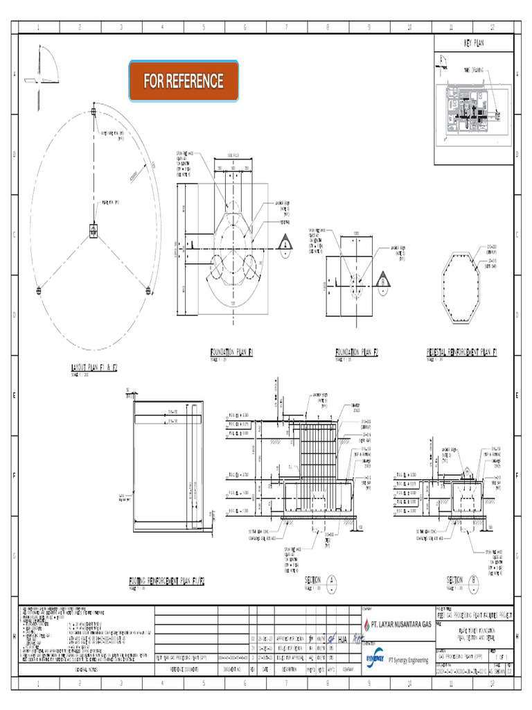 22004-O-01-90000-CIV-DTL-0010 - D - IFA - Drawing For Flare Tower Foundation | PDF