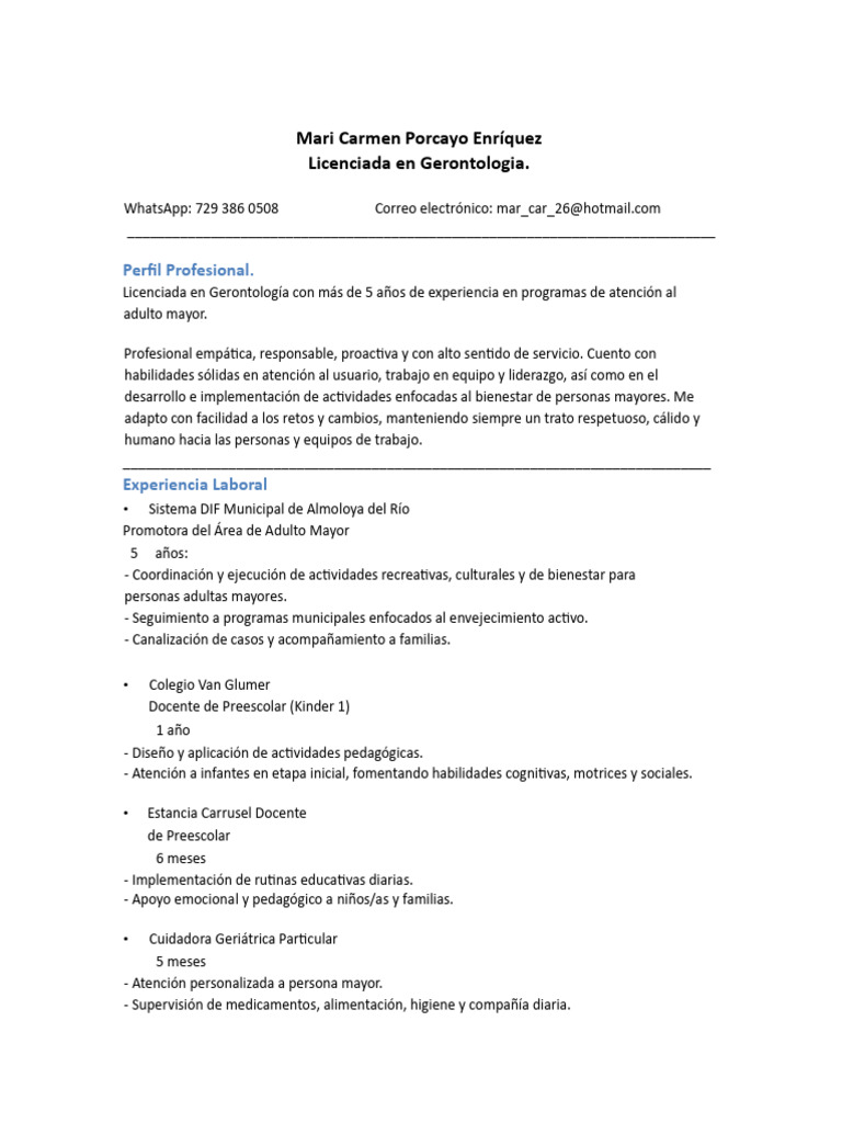 Documento CV | PDF