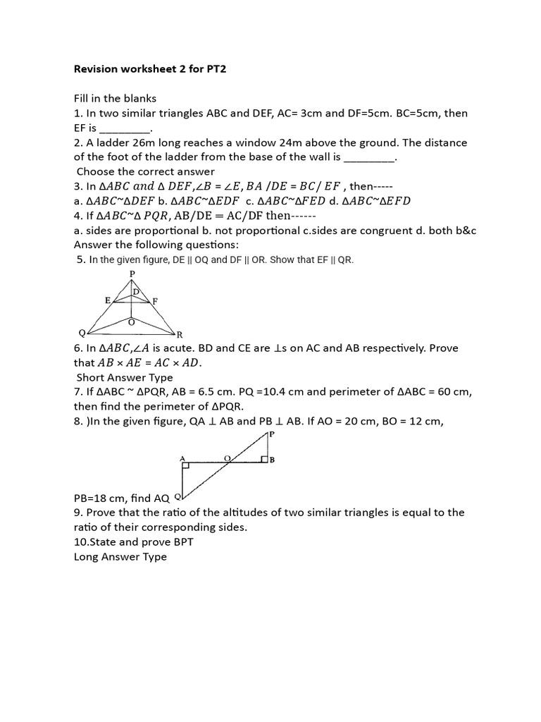 Ch-5. TRIANGLES (Worksheet 1) | PDF