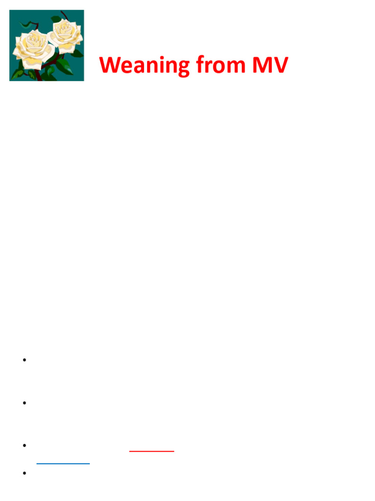 Weaning from Mechanical Ventilation Guide | PDF | Medicine | Respiration
