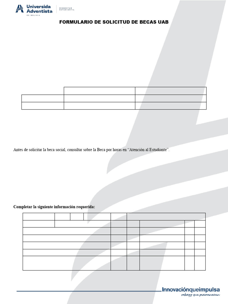 01 Formulario de Solicitud de Becas | PDF