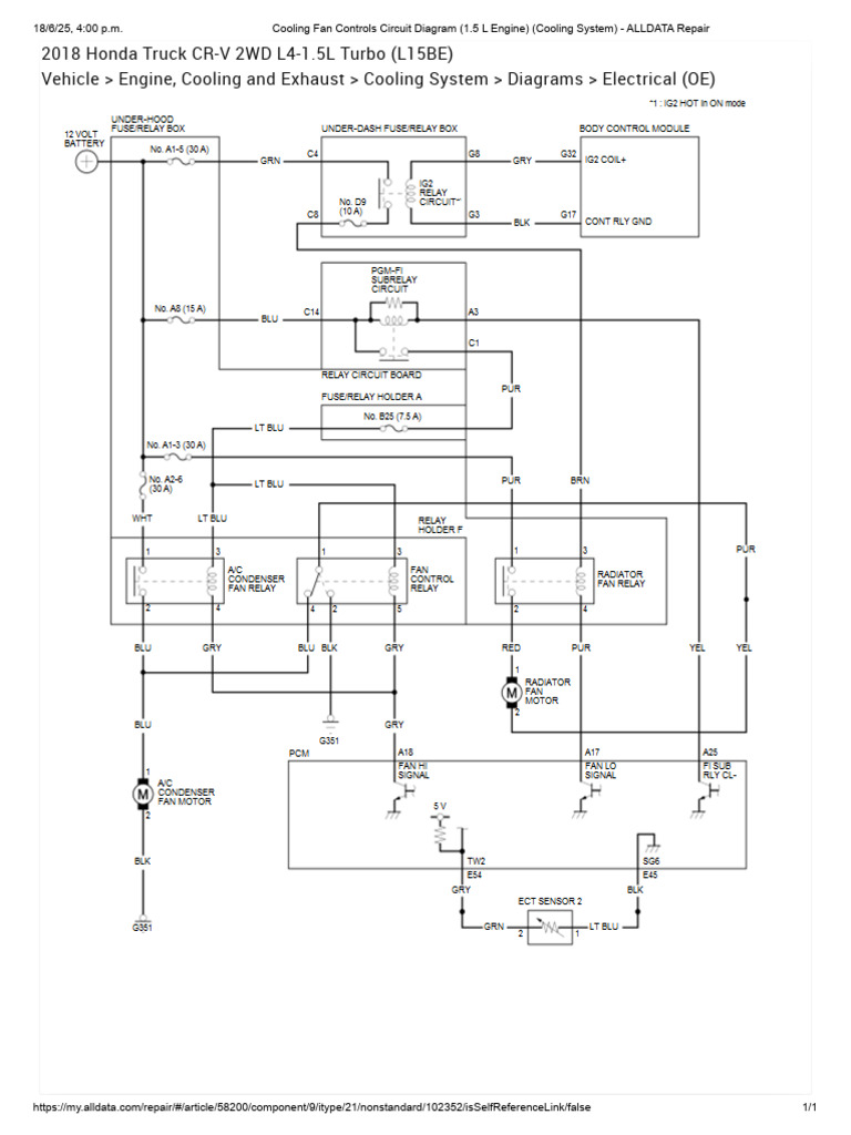 Cooling Fan Controls Circuit Diagram (1.5 L Engine) (Cooling System ...