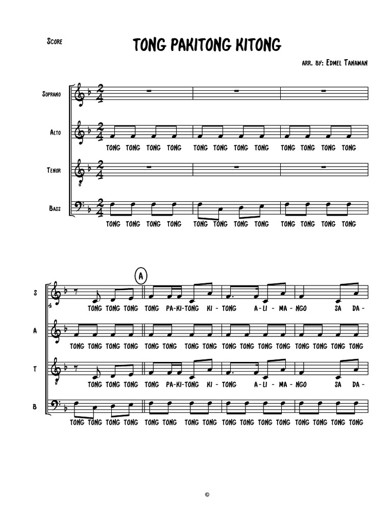 Tong Tong Pakitong Kitong Chords | PDF | Choral Music | Vocal Music