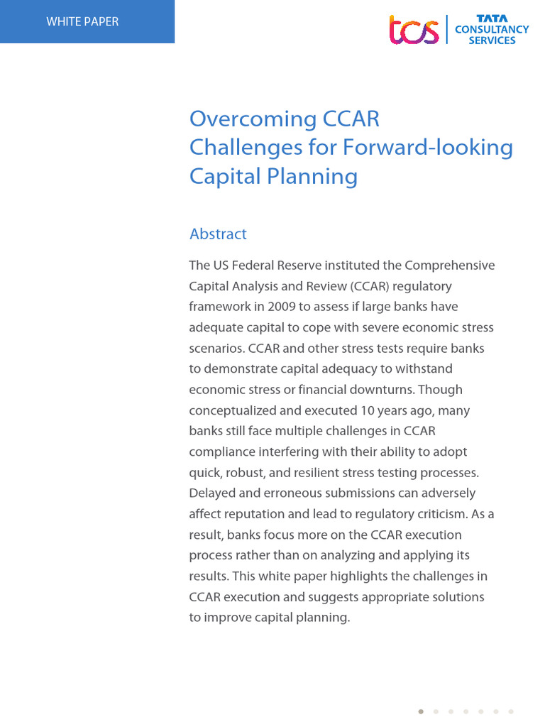 Ccar Stress Test Challenges Bank Capital | PDF | Machine Learning ...
