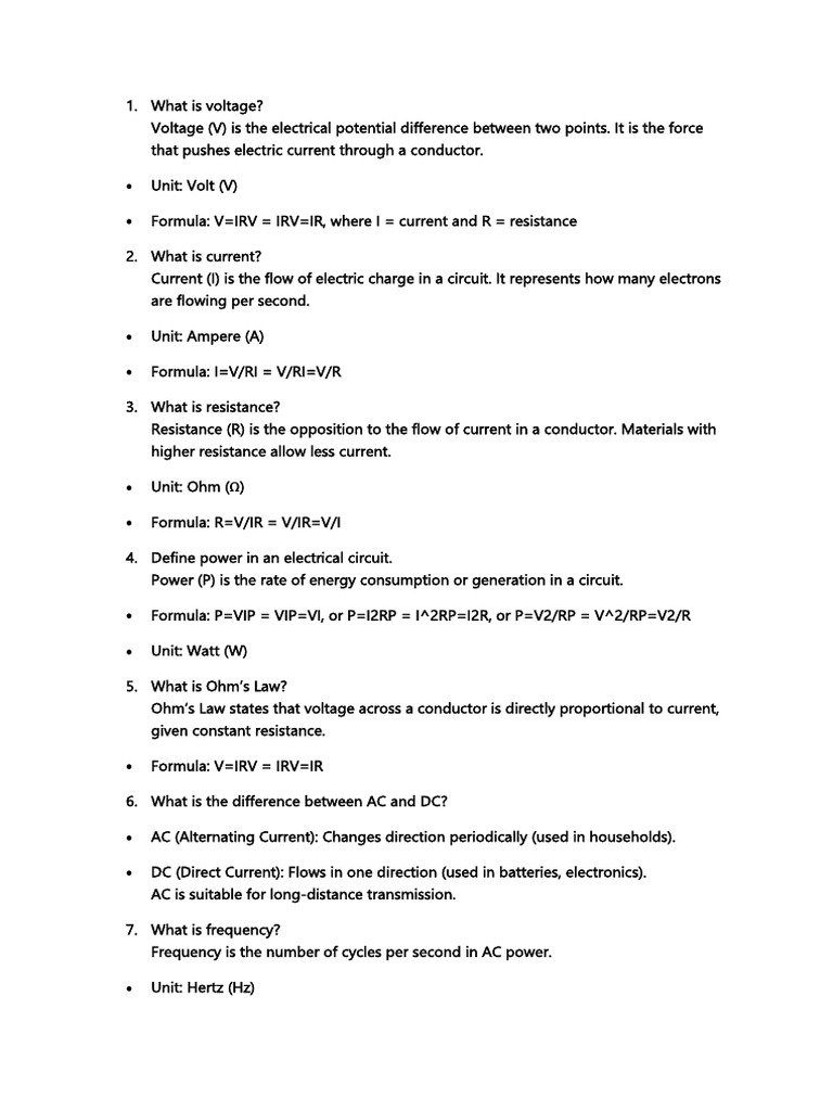 Electrical Concepts and Circuit Components | PDF | Inductor ...