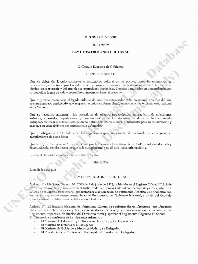 La Ley de Patrimonio Cultural de 1979 | PDF | Propiedad | Bienes (Ley)