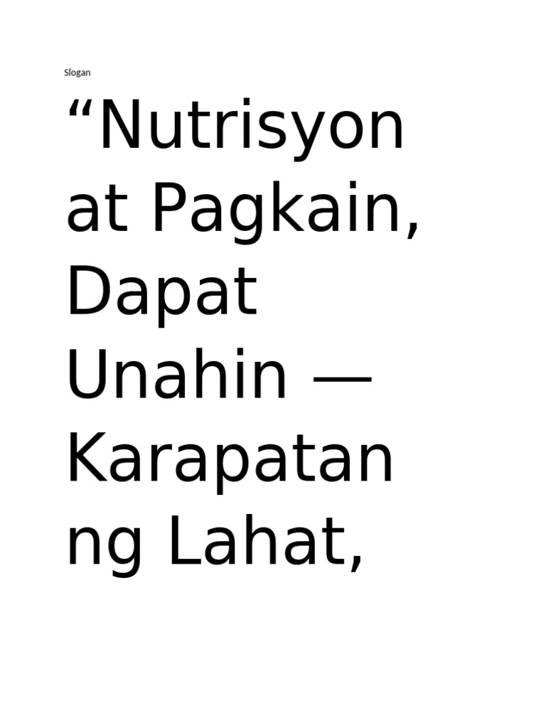 Slogan and Poster Making For Nutrition Month 2025 | PDF