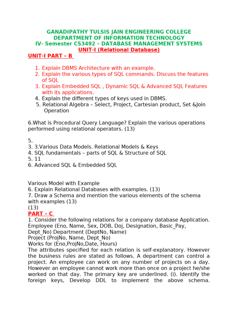 CS3492-Data Base Management Systems Imp | PDF | Database Transaction | Databases