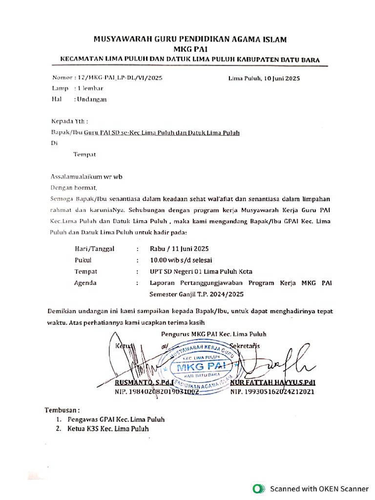 Undangan MKG PAI Juni 2025 | PDF
