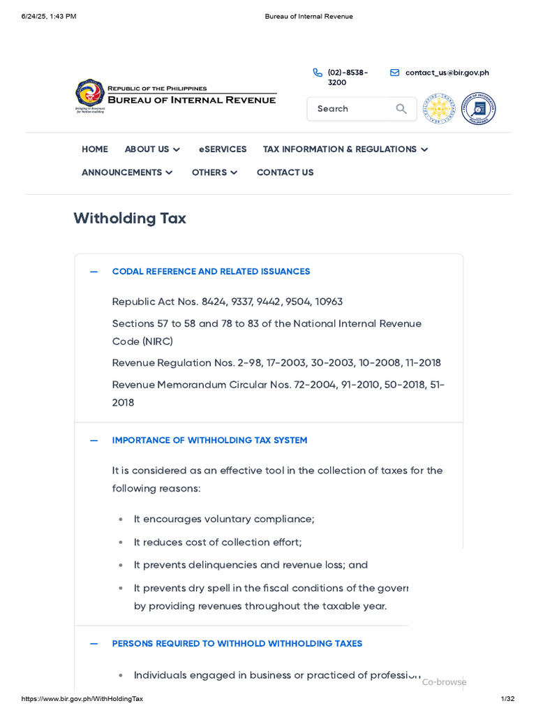 Understanding Withholding Tax Regulations | PDF | Taxes | Payroll Tax