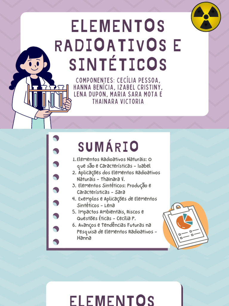 Seminário de Química - Grupo 4 - Elementos Radioativos e Sintéticos ...
