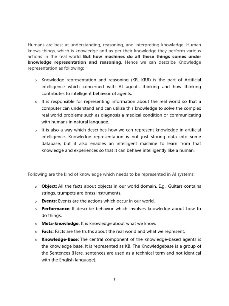 Knowledge Representation | PDF | Knowledge Representation And Reasoning | Logic