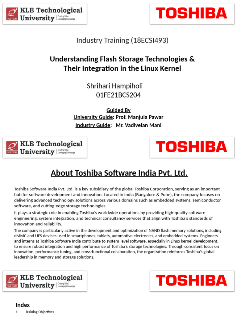 Toshiba Industry Training | PDF | Flash Memory | Computer Data Storage