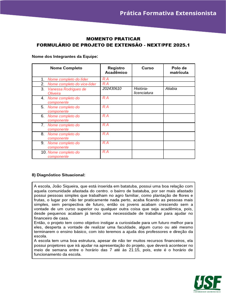 Pfe 2025.1 Template Entrega Parcial | PDF | Lógica | Metodologia