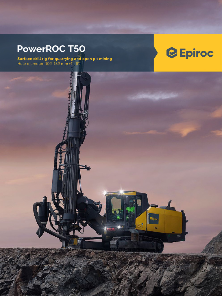 PowerROC T50: Efficient Surface Drill Rig | PDF | Engines | Diesel Engine