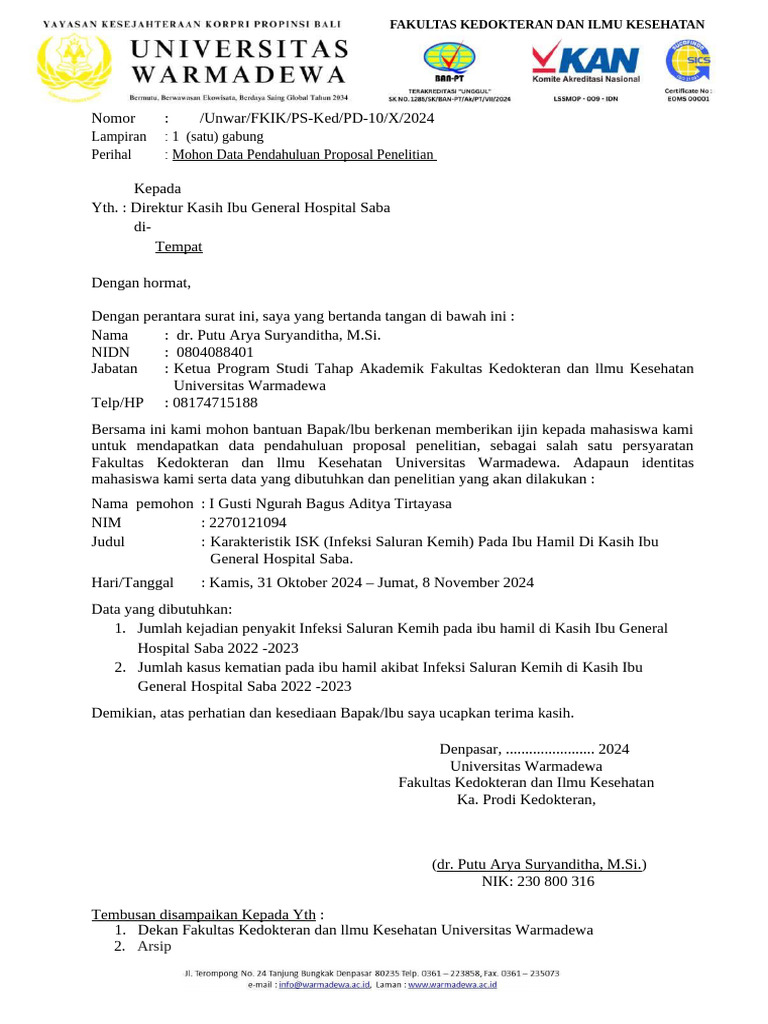 Form Surat Ijin Mohon Data Pendahuluan Proposal Penelitian 2024 - Kasih ...