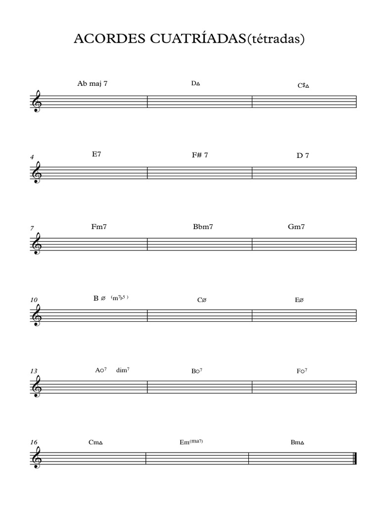 Acordes Tetradas Cuatriadas | PDF