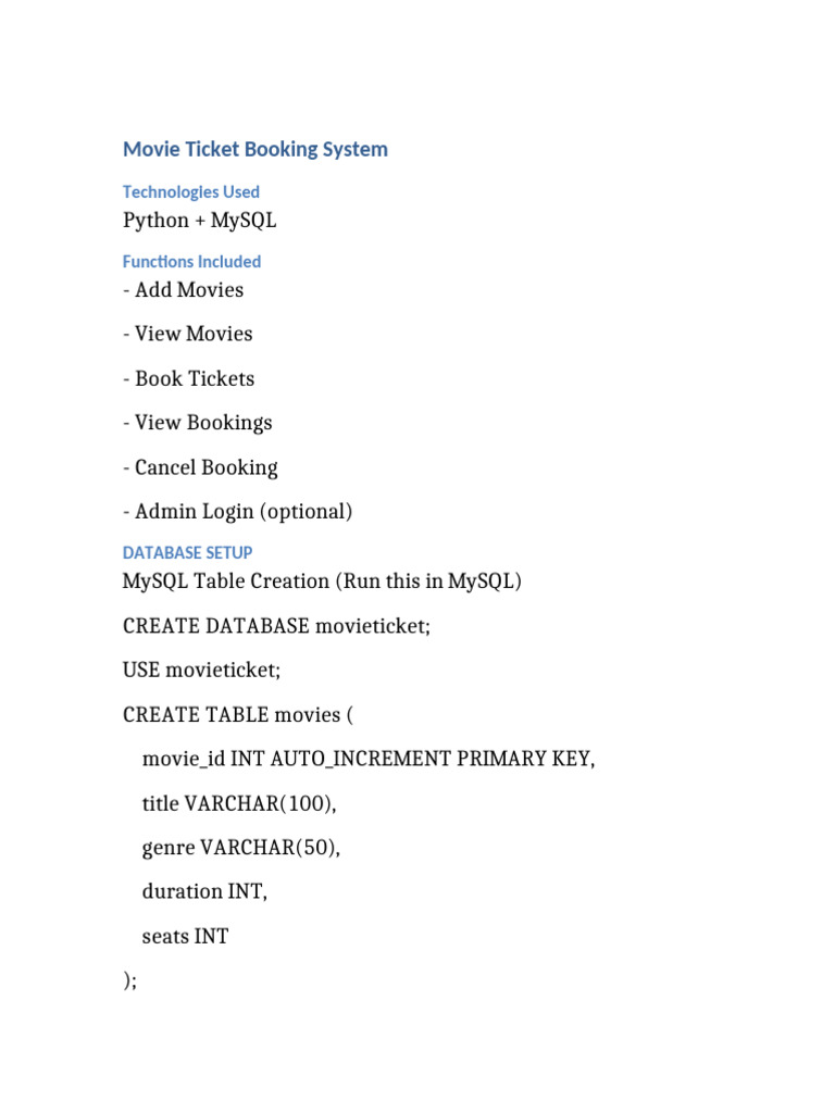 Movie Ticket Booking System Code | PDF | Software Engineering | Data ...