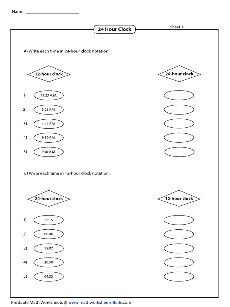 24 Hour 12 Hour Clock 1 | PDF