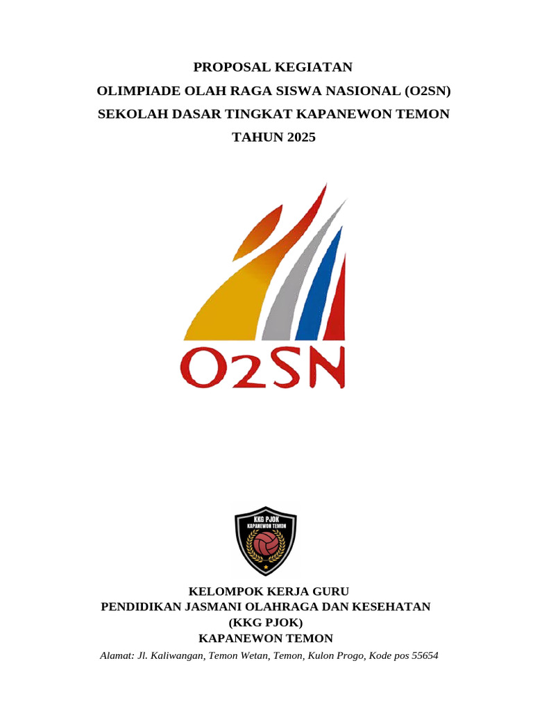 Proposal O2SN SD Kapanewon Temon 2025 | PDF