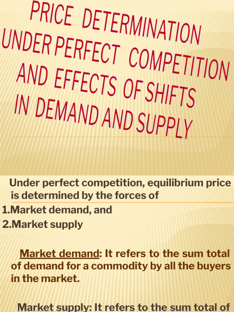 Market Equilibrium in Perfect Competition | PDF | Supply (Economics ...
