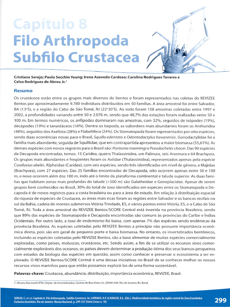 Filo Arthropoda Subfilo Crustácea | PDF | Crustáceo | Artrópodes