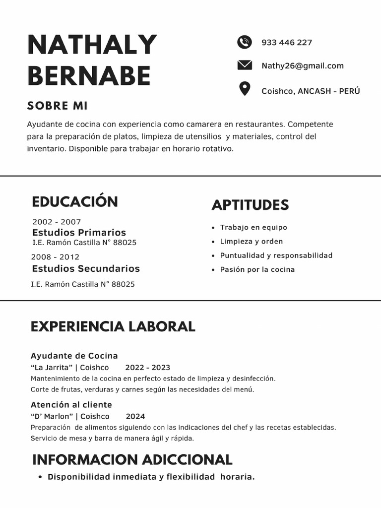 CV - Nathaly Bernabe | PDF