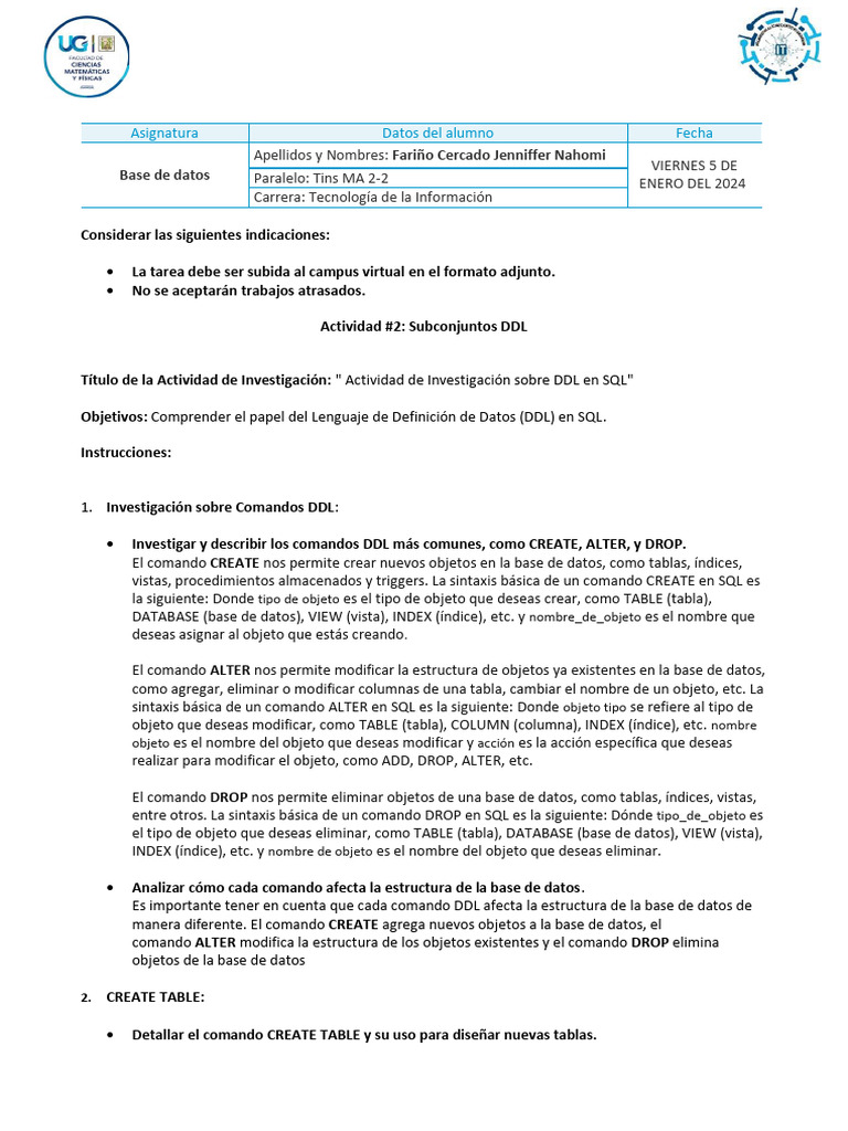 Actividad#3 Segundo Parcial | PDF | SQL | Gestión de datos
