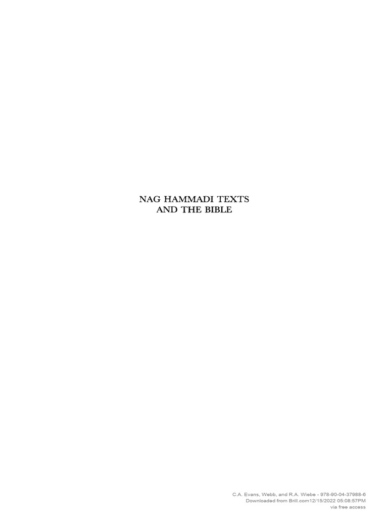 Nag Hammadi Texts and Bible Index | PDF | Bible | Gnosticism