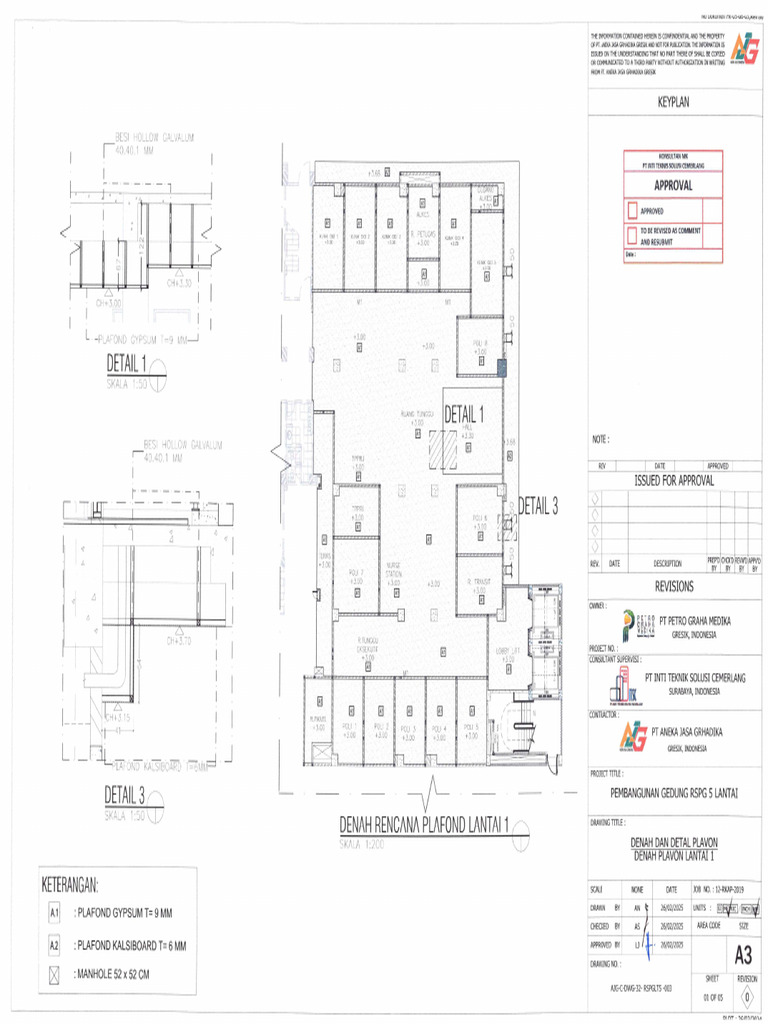 Ajg C DWG 32 Rspglt5 003 Denah Dan Detail Plafon (Approved) | PDF