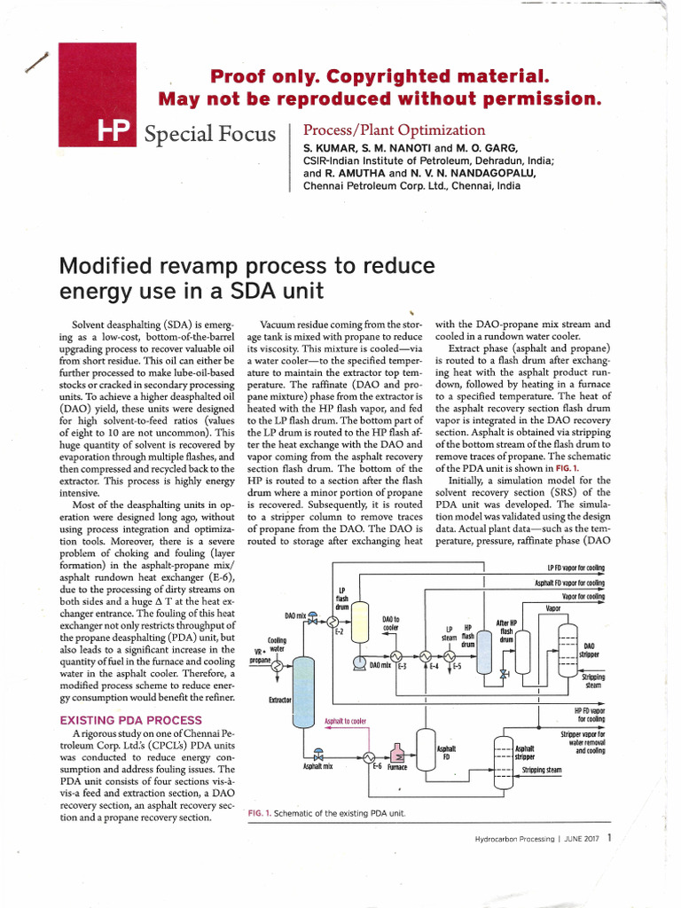 Modified Revamp Process To Reduce Energy Use in SDA Unit | PDF