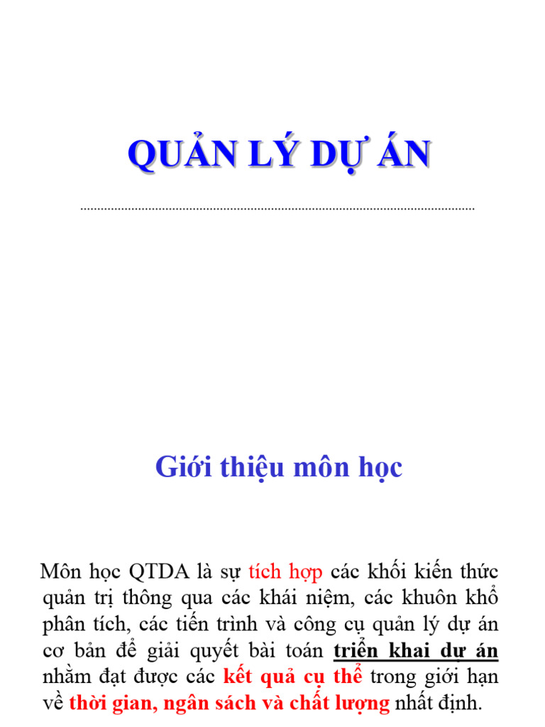 Bai Giang Qlda - .Phan 1 - 2 | PDF