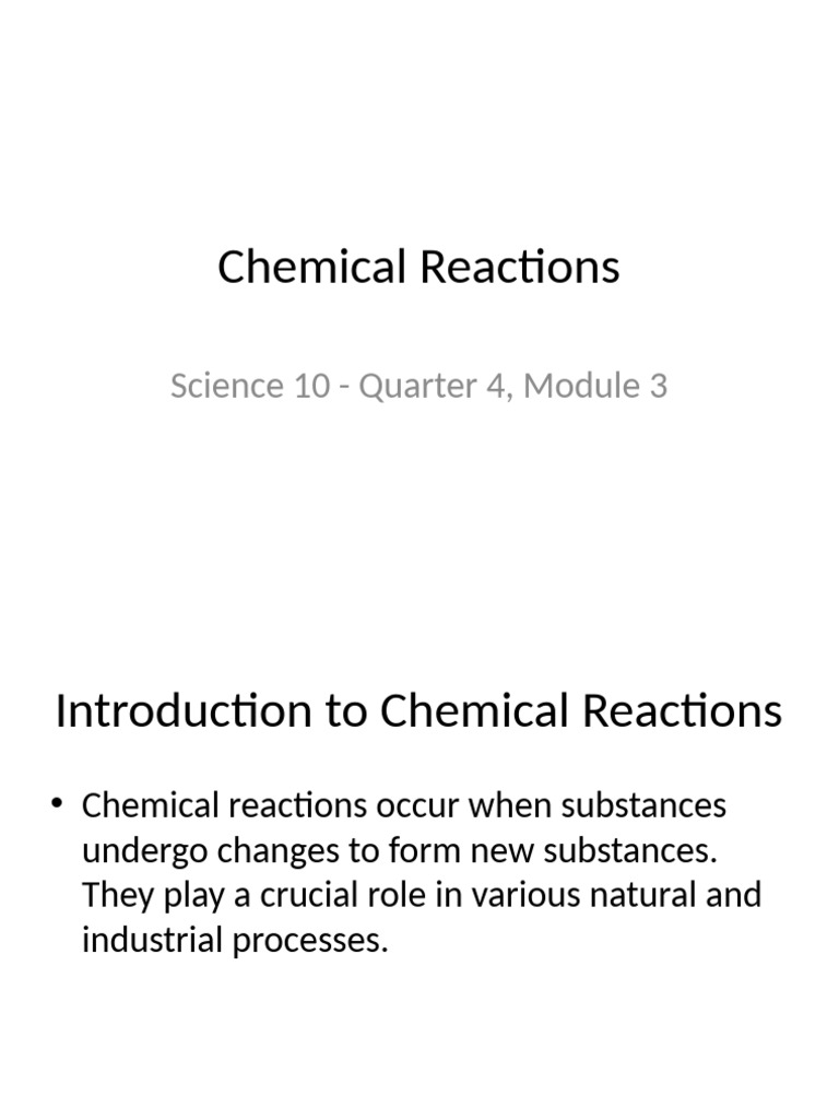 Understanding Chemical Reactions | PDF