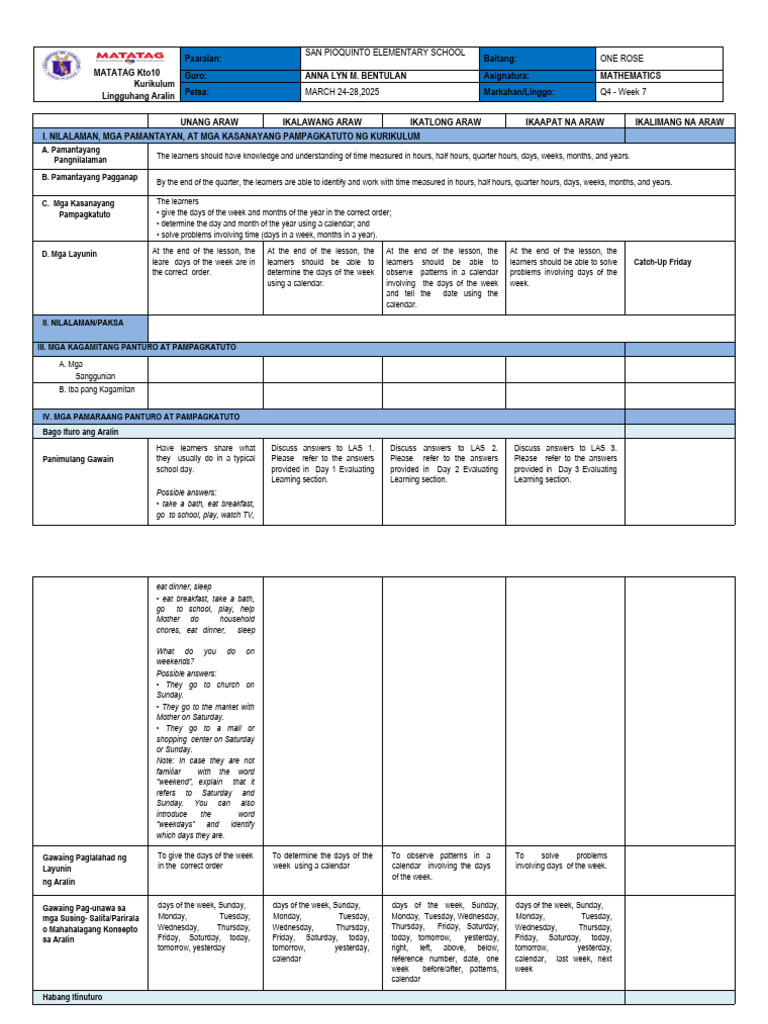 Week 7 Q4 Math | PDF